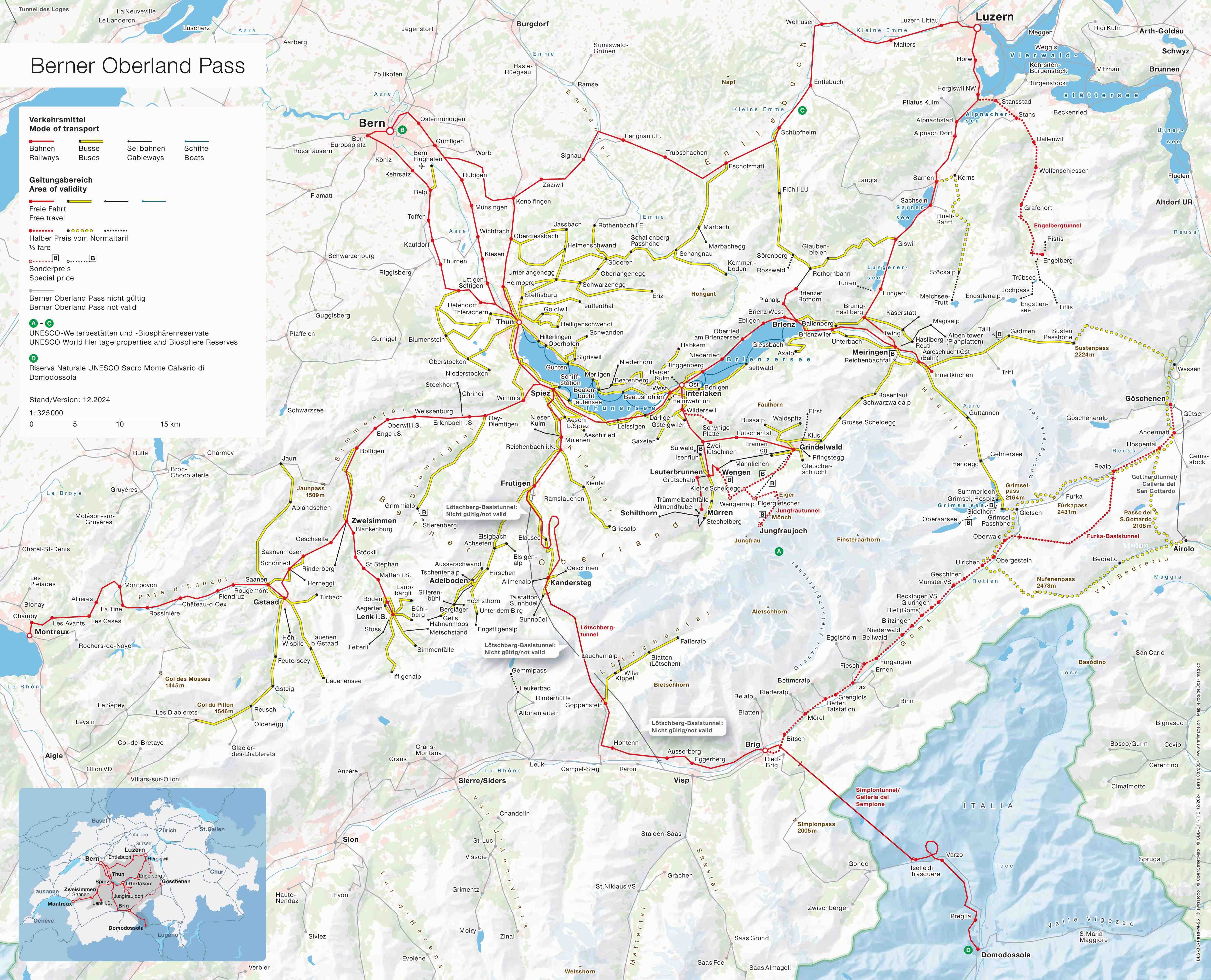 Bernese Oberland map / Berner Oberland Pass